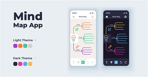 브레인 스토밍 도구 만화 스마트 폰 인터페이스 벡터 템플릿 세트 Brand Name Smart Phone에 대한 스톡 벡터 아트