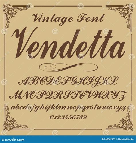 Font Typeface Script Old Style Vintage Script Font Stock