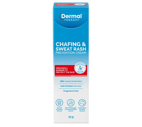 Chafing And Sweat Rash Prevention Cream Anti Chafing Cream Dermal Therapy