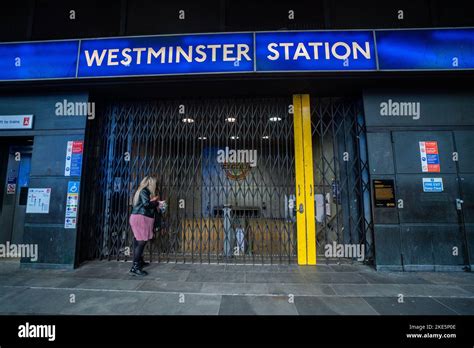 London Uk 10 November 2022 A Shuttered Westminster Underground