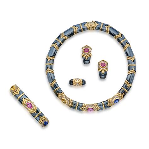 Hematite Colored Stone And Diamond Suite Of Jewels Fine Jewels