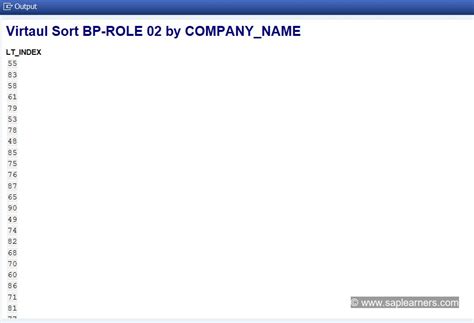 Virtual Sorting In ABAP Internal Tables