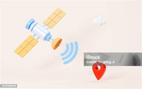 노란색 배경의 위성 위치 지정 및 신호 전송 3d 렌더링 위성 우주선에 대한 스톡 사진 및 기타 이미지 위성 우주선 0명 3차원 형태 Istock