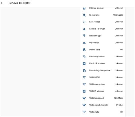 Unknown Shown For Many Sensors In Ha For Android Tablet Home Assistant Companion For Android