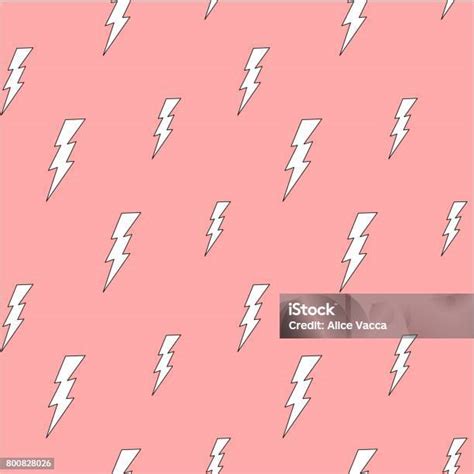핑크 배경 원활한 벡터 패턴 그림에 귀여운 만화 화이트 번개 번개에 대한 스톡 벡터 아트 및 기타 이미지 번개 패턴 볼트 Istock