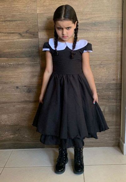 Vestido Wandinha Vandinha Addams Em 2024 Vandinha Fantasias Infantis