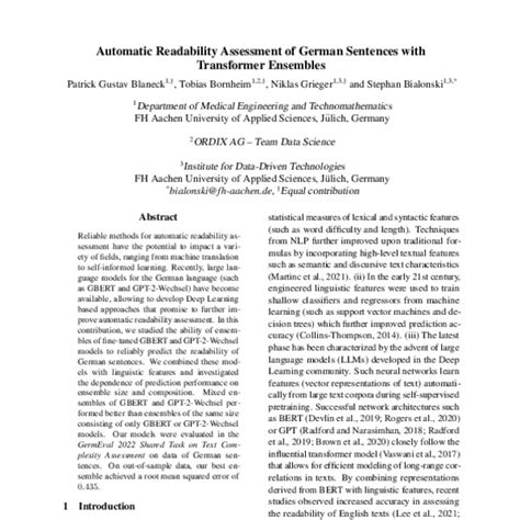Automatic Readability Assessment Of German Sentences With Transformer