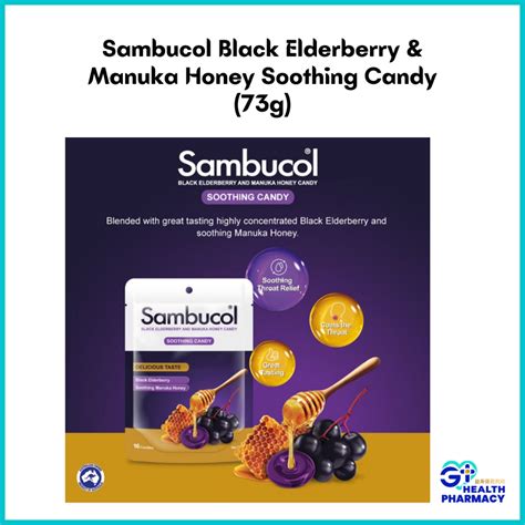 Sambucol Black Elderberry And Manuka Honey Soothing Candy 16 Candies Shopee Malaysia