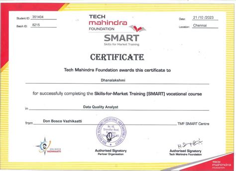 Dhanalakshmi V On Linkedin I Have Successfully Completed The Data Analyst Course Offered By Don