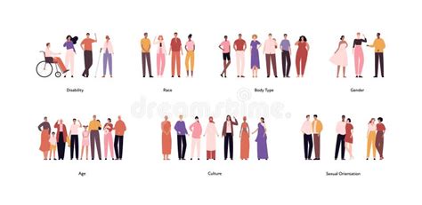 Diversity And Inclusion Concept Vector Flat Character Illustration