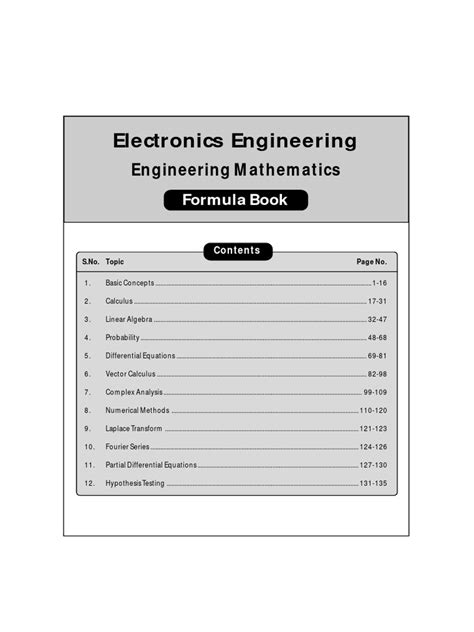 Engg Maths Formula Book Pdf Function Mathematics Elementary