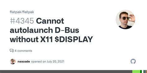 Cannot Autolaunch D Bus Without X11 Display · Issue 4345 · Flatpak