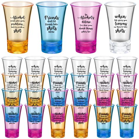 Zeyune 12oz Colorful Shot Glasses Acrylic Unbreakable Party Shot