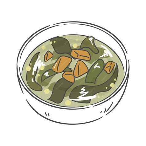 Premium Vector A Drawing Of Beef Seaweed Soup