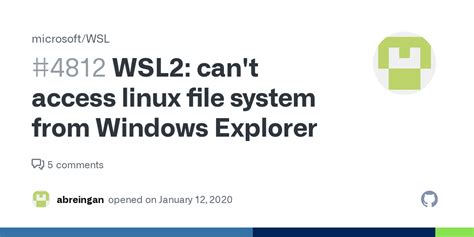 wsl2 can t access linux file system from windows explorer · issue