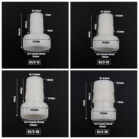 5pcs G12 Female Thread To 4~20mm Pe Straight Conn Grandado