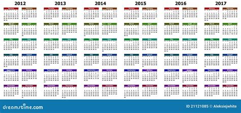 Calendar For Years Stock Illustration Illustration Of