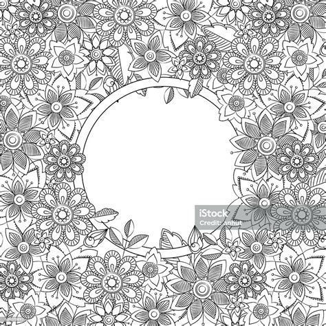 추상적임 손 드로잉 식물학 스타일 프페임 낙서 예술직 장식 테두리 곧은에 대한 스톡 벡터 아트 및 기타 이미지 곧은 국화 데이지속 Istock