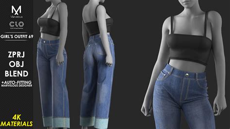 Artstation Girls Outfit 69 Marvelous Clo Project File Game Assets