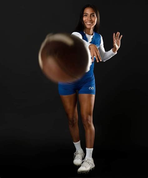 Diana Flores Flag Football Poses Football