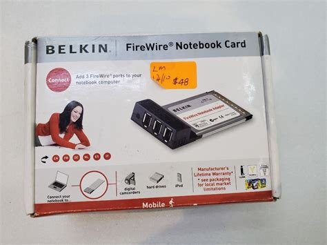 Belkin 3 Port Ultrafast 400mbps 6 Pin Firewire Ieee 1394 Laptop