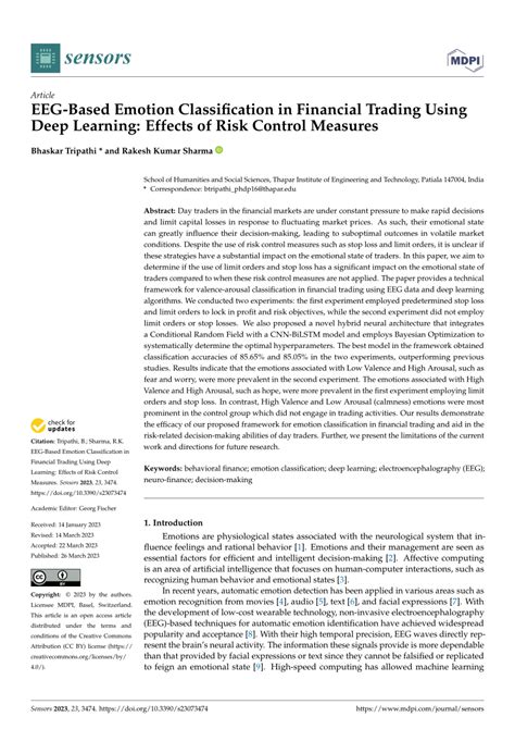 PDF EEG Based Emotion Classification In Financial Trading Using Deep