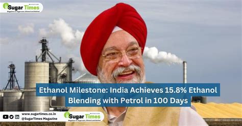 Sugar Times Magazine On Linkedin Ethanol Milestone India Achieves 15