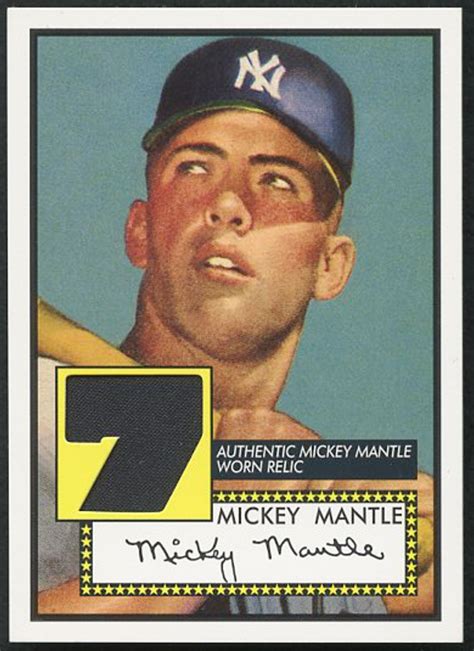 2006 Topps 7 Mickey Mantle 1952 Game Used Jersey Relic Insert Card