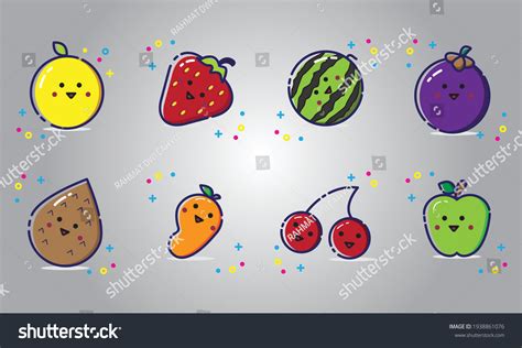Vector Illustration Fruit Chibi Character Stock Vector Royalty Free