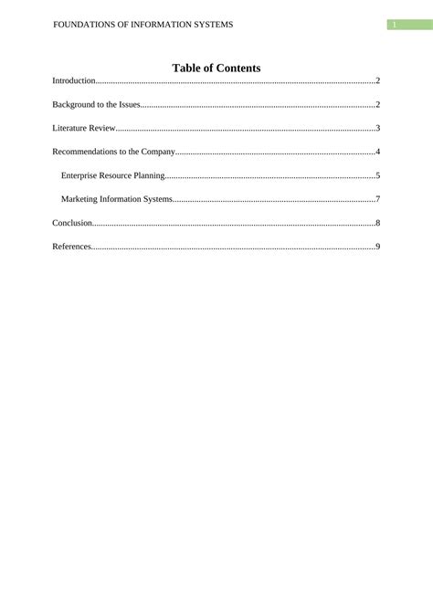 Foundations Of Information Systems Assignment
