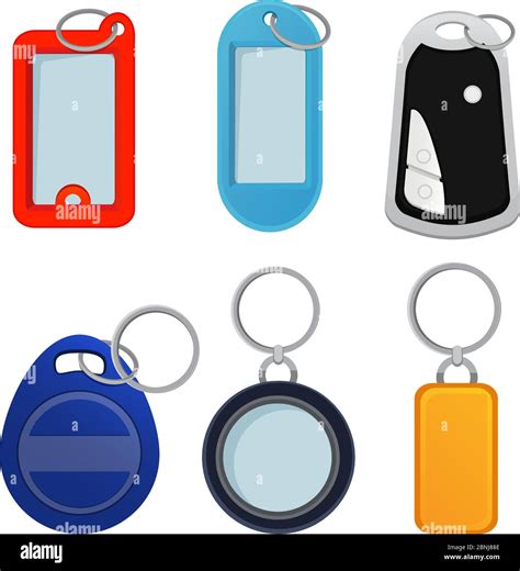 Illustrations Of Different Keychains Pictures In Cartoon Style Stock Vector Image Art Alamy