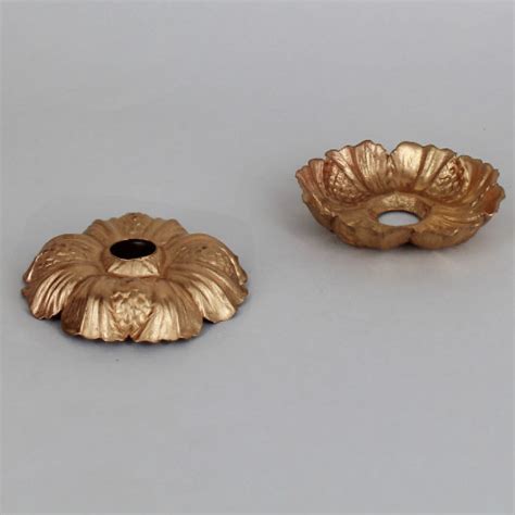 2 14in Unfinished Brass Rosette Bobesche