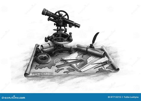 Old Navigation Instruments Stock Illustration Illustration Of Dividers 87713215