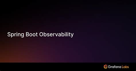 Spring Boot Observability Grafana Labs