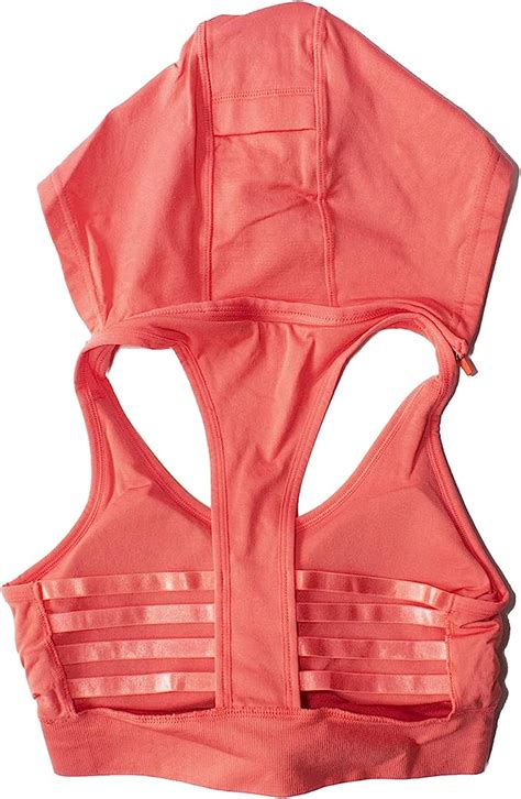 Runner Island Womens Sports Bra Hoodie High Impact Strappy Racerback