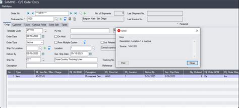 Location Is Inactive Error In Sage 300 Erp Sage 300 Erp Tips Tricks And Components