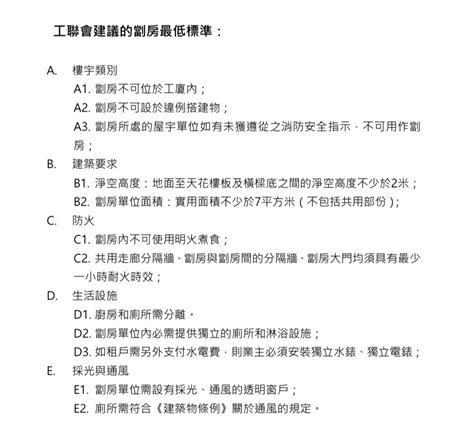劏房規管｜工聯會倡定改善劏房環境時間表 劏房面積7至14平方米業主須申報住戶資料 星島日報