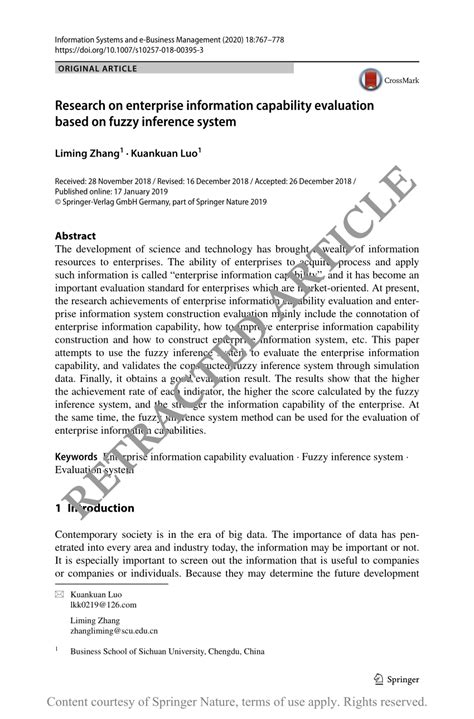 Research On Enterprise Information Capability Evaluation Based On Fuzzy