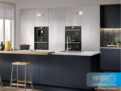 ربوطرح 20 مدل جذاب و شیک از کابینت آشپزخانه مدرن سفید و طوسی رنگ
