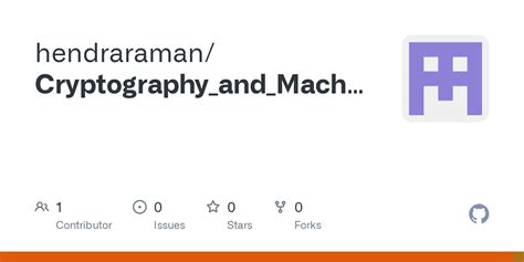 Github Hendraramancryptographyandmachinelearning