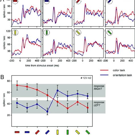 v4 neurons encode the behavioral response associated to the relevant