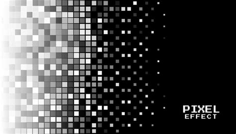 흑백 픽셀 효과 기하학적 배너 디자인 무료 벡터