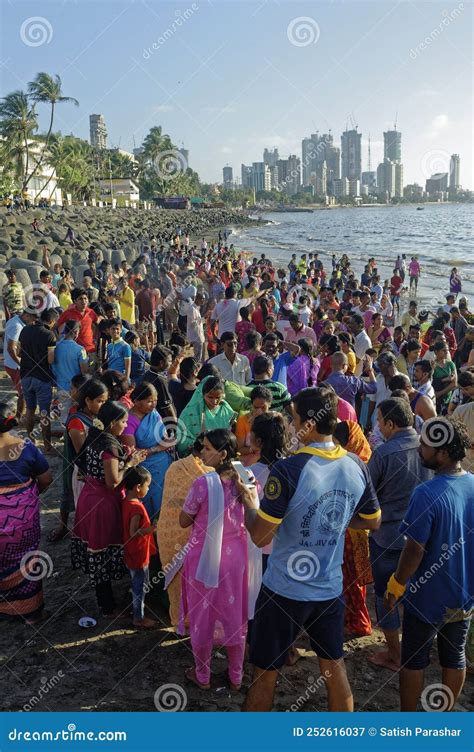 People Observe Ganpati Immersion Process During Ganpati Festival