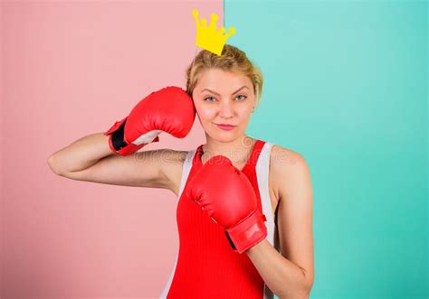 Queen Of Sport Become Best In Boxing Sport Feminine Tender Blonde