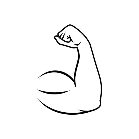 Biceps Flex Arm Line Art 15021451 Vector Art At Vecteezy