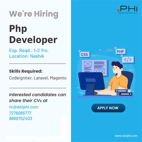 we are hiring php developer min 1 2 dotphi solutions