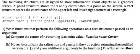 Solved The Following Structures Are Designed To Store Information