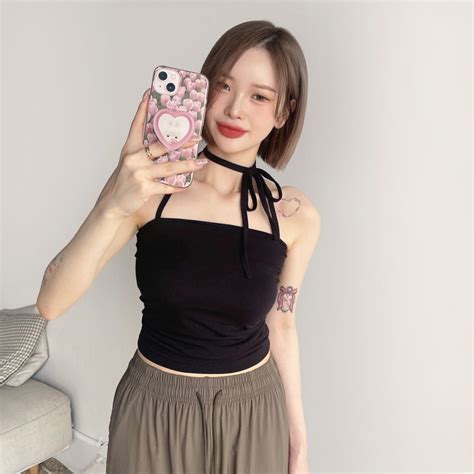 드포유 11힙한무드 Y2k 레이어드 스트랩 홀터 리본 초커 끈나시 홀터넥나시 튜브탑 스트랩나시 크롭나시 탑나시 여름나시 9color