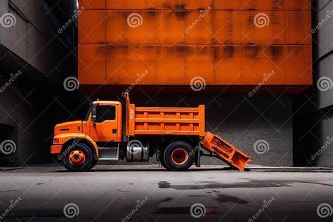 Modular Constructivism Inspired Orange Construction Truck Angular