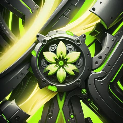 Premium Ai Image Green Flower With Fluorescent Green Liquid